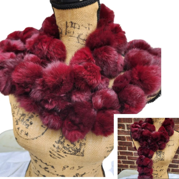 Vintage | Accessories | Vintage Wine Fur Muffler | Poshmark